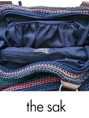 The Sak | Bags | The Sak Striped Boho Crochet Tote In Blue Multicolor ...